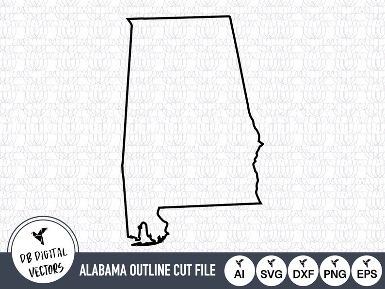 Alabama Outline SVG Files Alabama Cut Files United States - Etsy