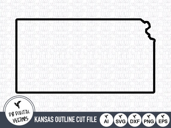 Kansas Outline SVG Files Kansas Cut Files United States of - Etsy