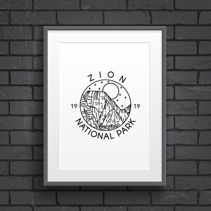 Zion National Park Outline SVG Files: USA Vector Art (digital Download ...