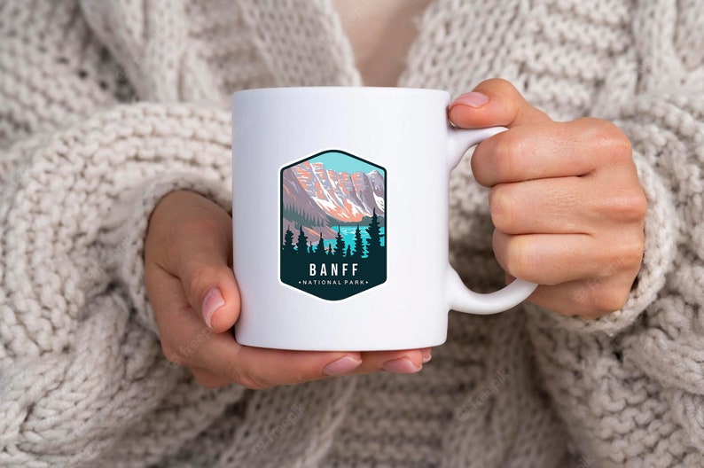 Banff National Park Outline SVG Cut Files: Canada Vector (digital ...