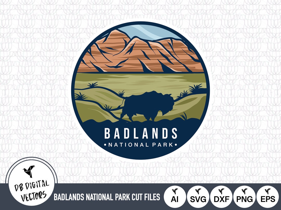 Badlands National Park Outline SVG Files | Badlands National Park Cut ...