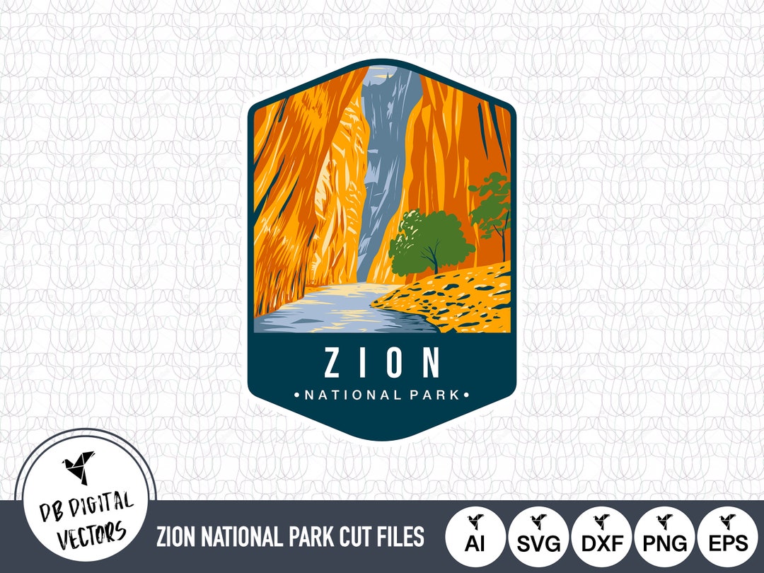 Zion National Park Emblem SVG | Cut Files for Cricut, Silhouette - Etsy