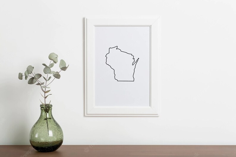 Wisconsin Outline SVG Files Wisconsin Cut Files United | Etsy