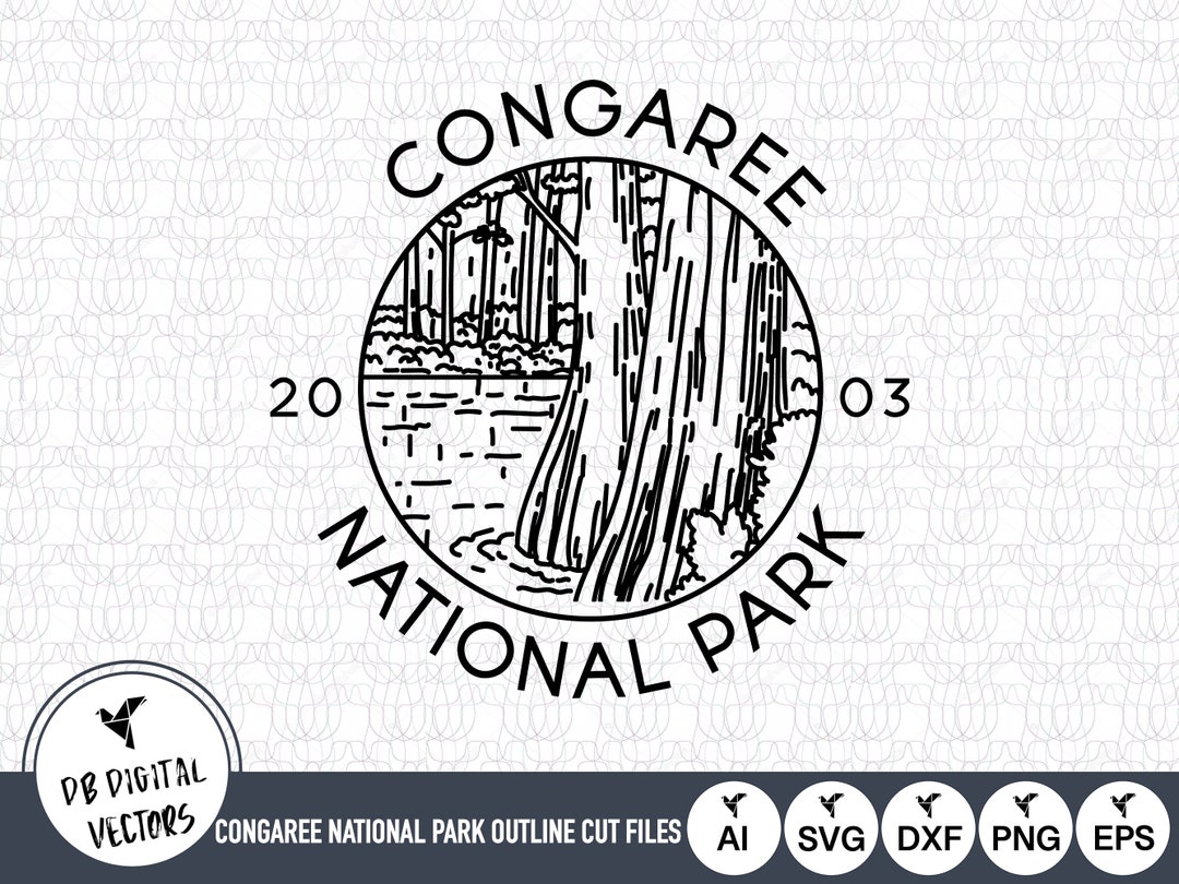 Congaree National Park Outline SVG Files | Congaree National Park Cut ...