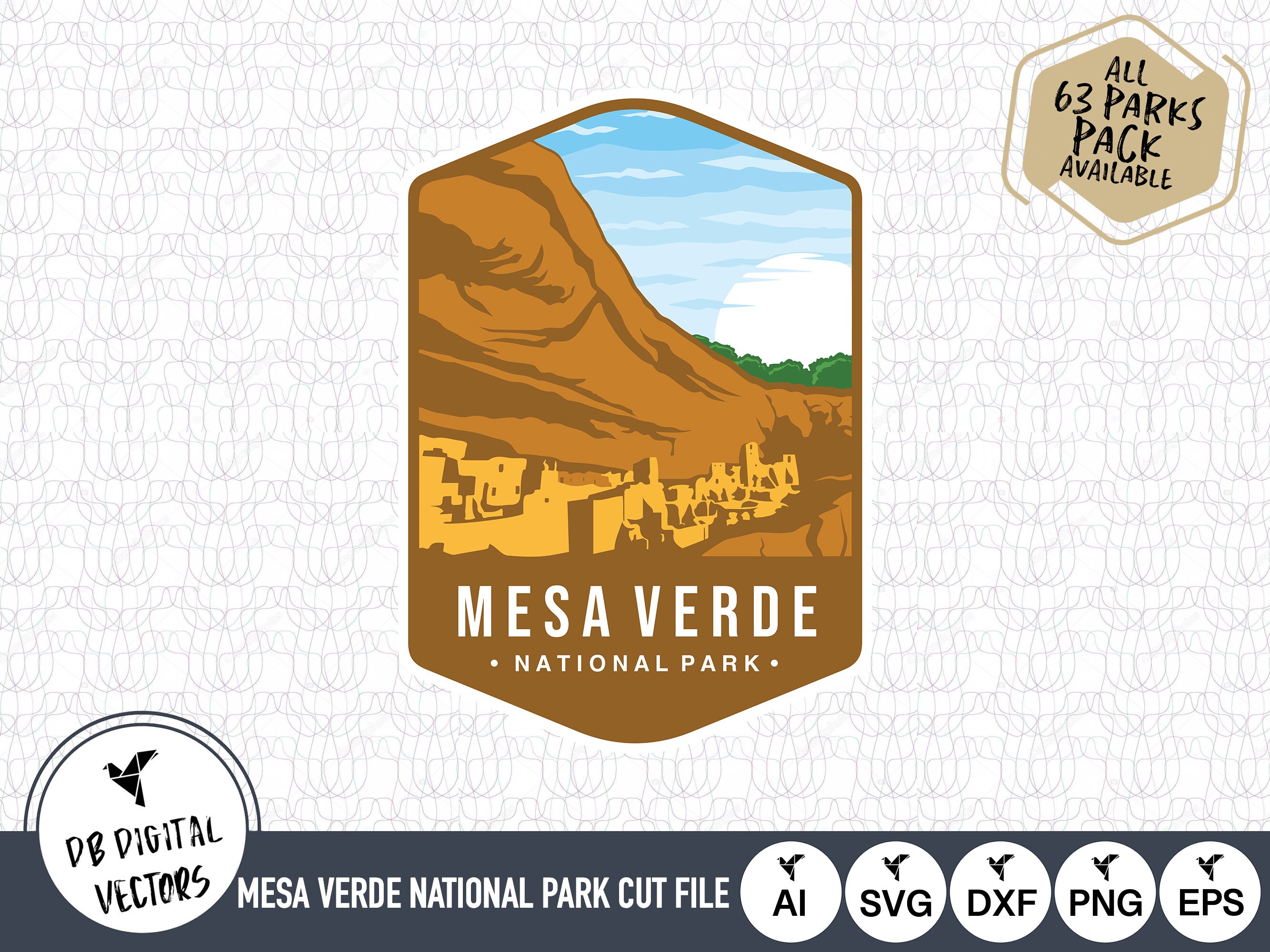 Mesa Verde National Park Outline SVG Files Mesa Verde - Etsy