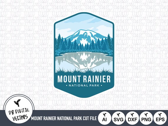 Mount Rainier National Park Outline SVG Files Mount Rainier - Etsy