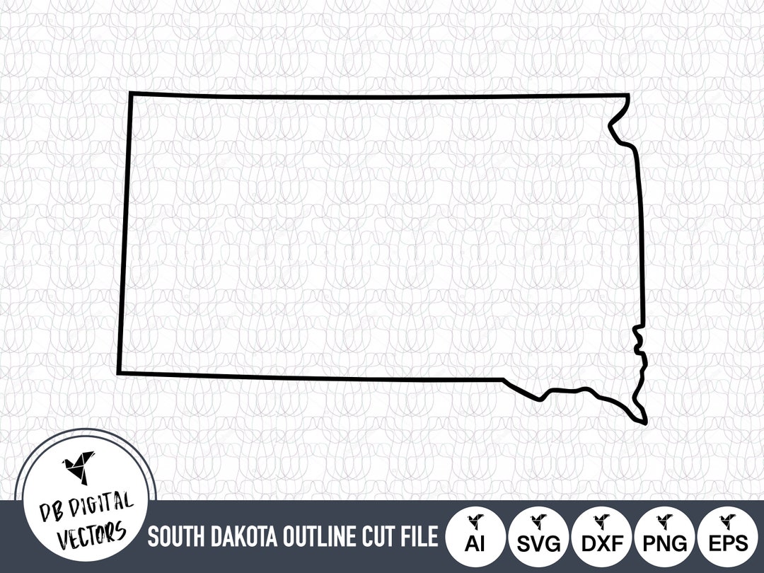South Dakota Outline SVG: SD Map Vector Cut Files (digital Download) - Etsy