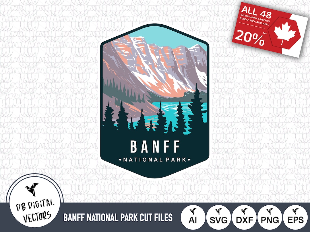 Banff National Park Outline SVG Files | Banff National Park Cut Files ...
