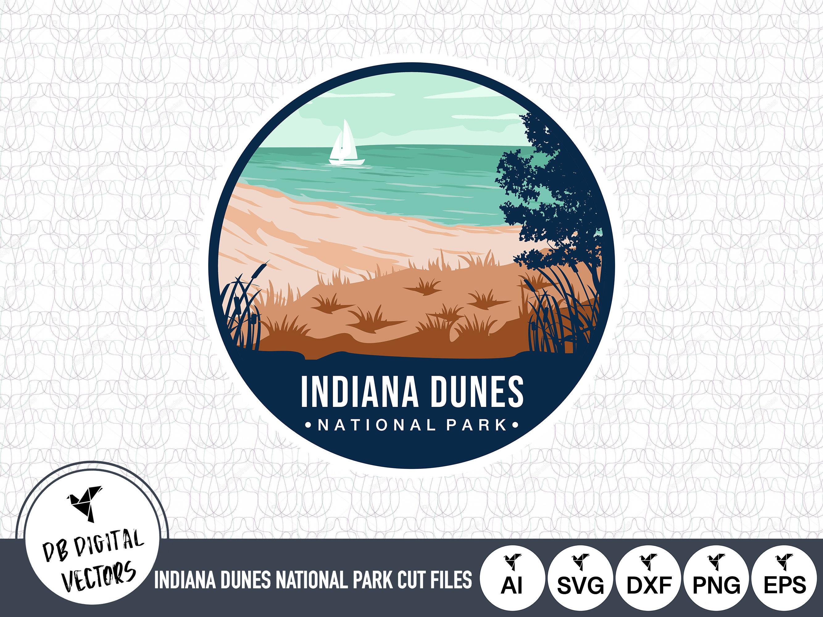 Indiana Dunes National Park Outline SVG Files Indiana Dunes - Etsy