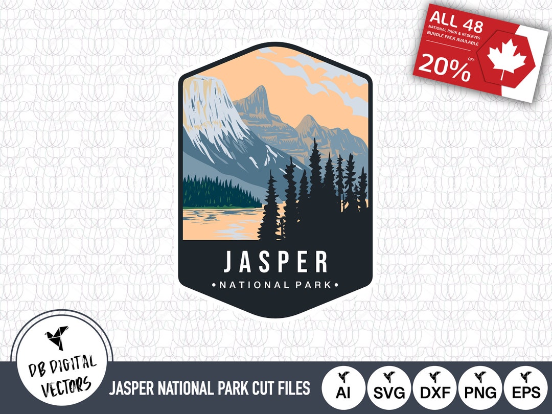 Jasper National Park Outline SVG Files | Jasper National Park Cut Files ...