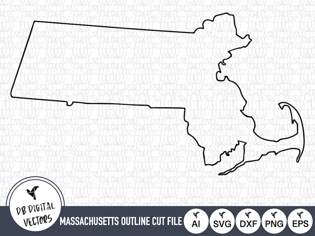 Massachusetts Outline SVG Files Massachusetts Cut Files United States ...