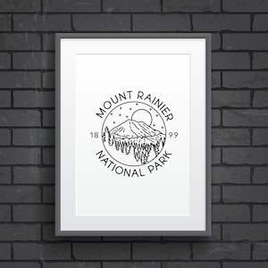 Mount Rainier National Park Outline SVG Cut Files (digital Download) - Etsy