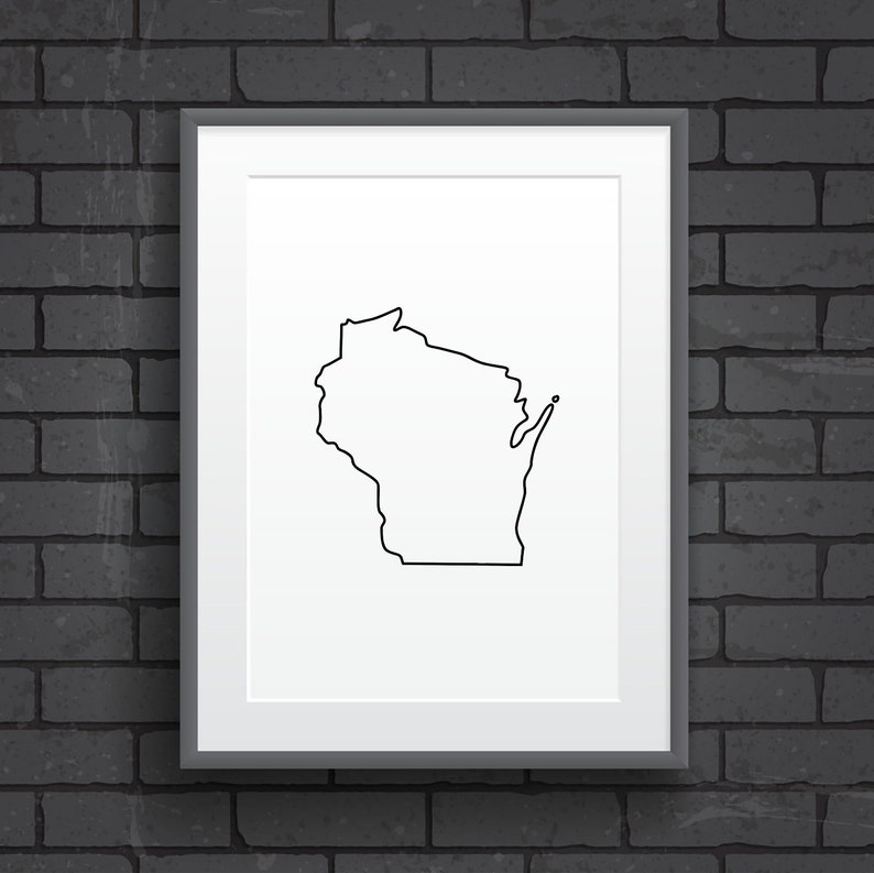 Wisconsin Outline SVG Files Wisconsin Cut Files United - Etsy
