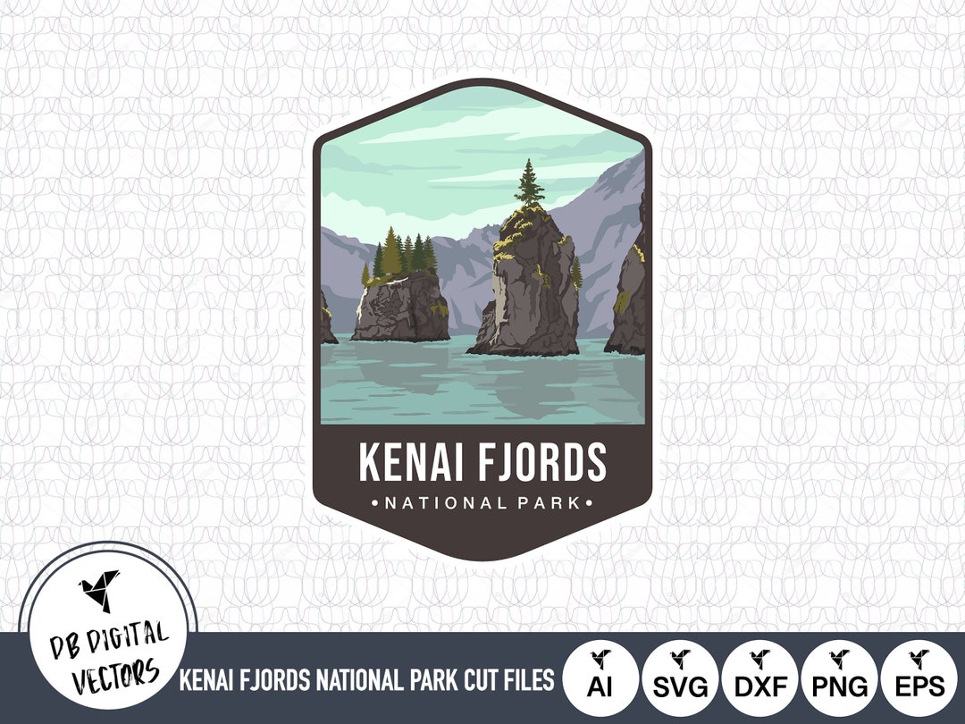 Kenai Fjords National Park Emblem SVG Files | Kenai Fjords National ...