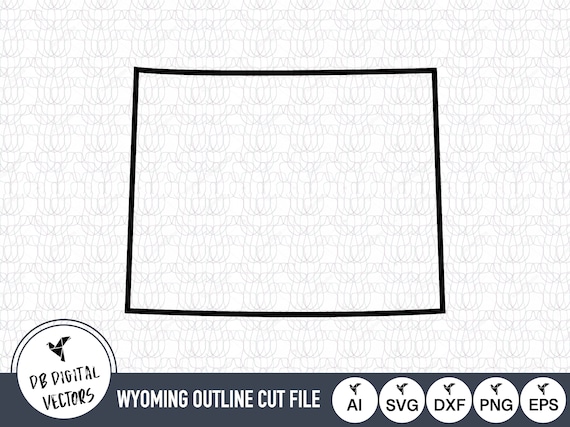 Wyoming Outline SVG Files Wyoming Cut Files United States - Etsy