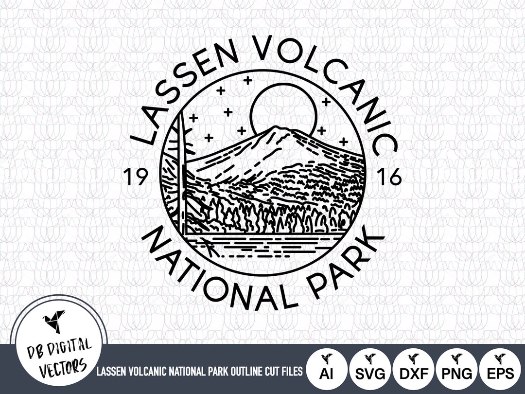Lassen Volcanic National Park Outline SVG Files | Lassen Volcanic ...
