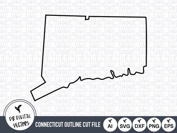 Connecticut Outline SVG Files Connecticut Cut Files United | Etsy