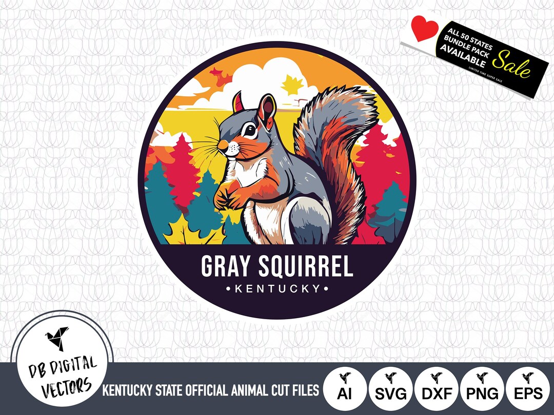 Kentucky Gray Squirrel SVG: State Animal Cut Files (digital Download ...