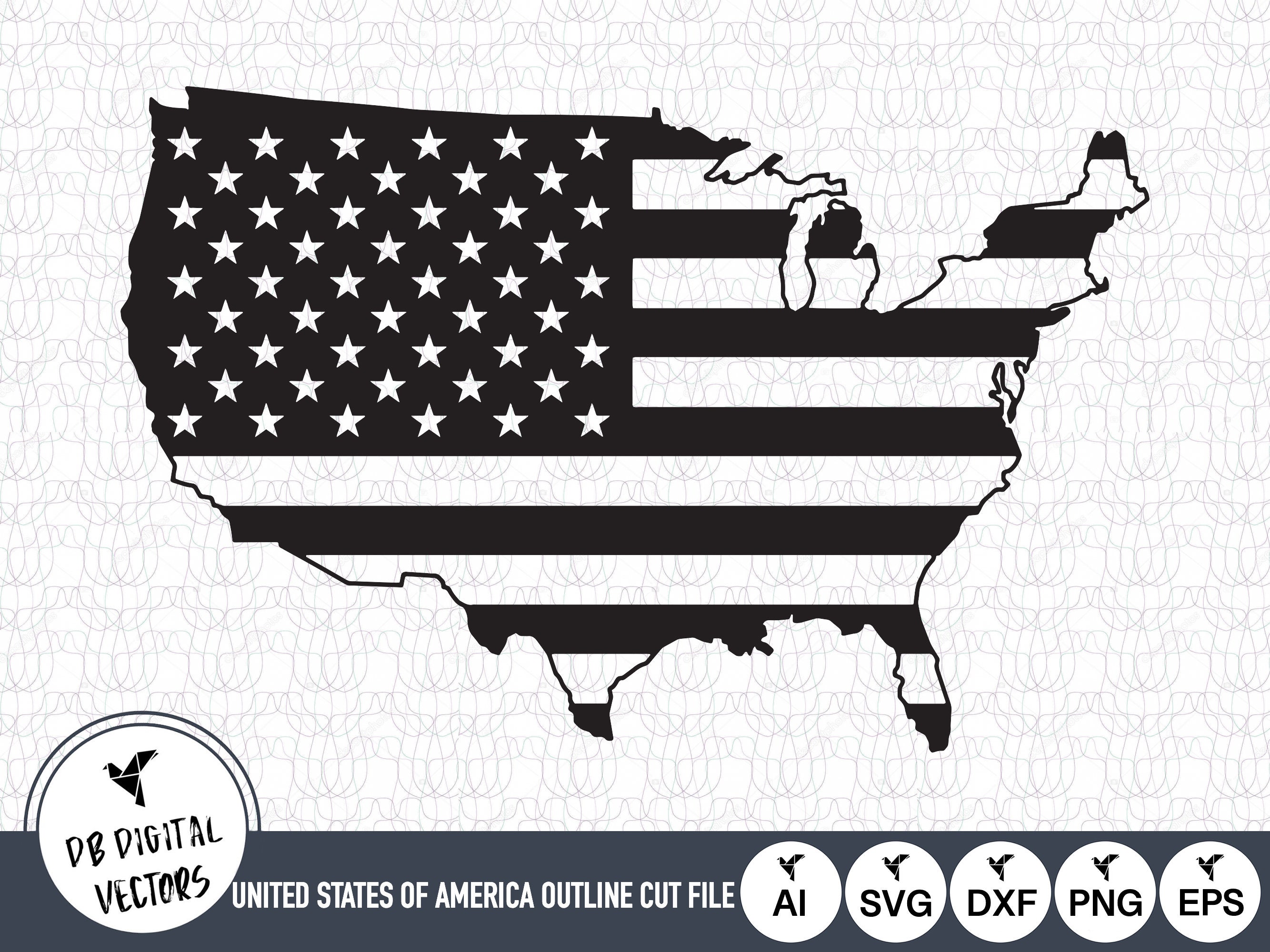 American Flag Outline