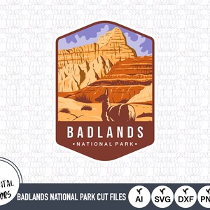 Badlands National Park Outline SVG Files | Badlands National Park Cut ...