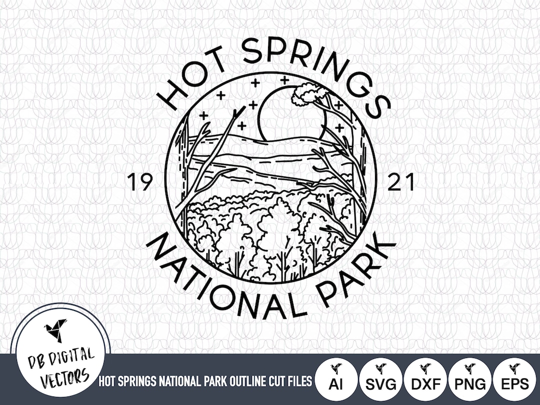 Hot Springs National Park Outline SVG Cut Files - Etsy