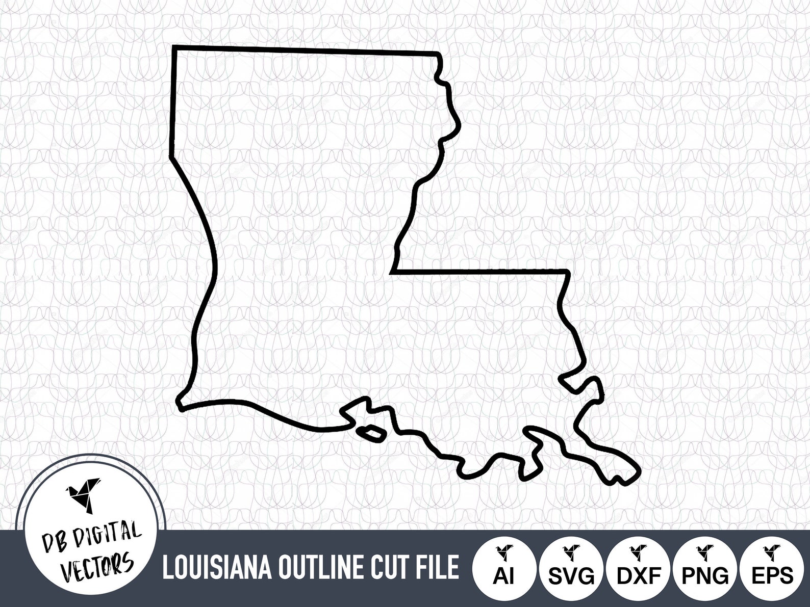Louisiana Outline SVG | Louisiana Map Vector Cut Files (digital ...