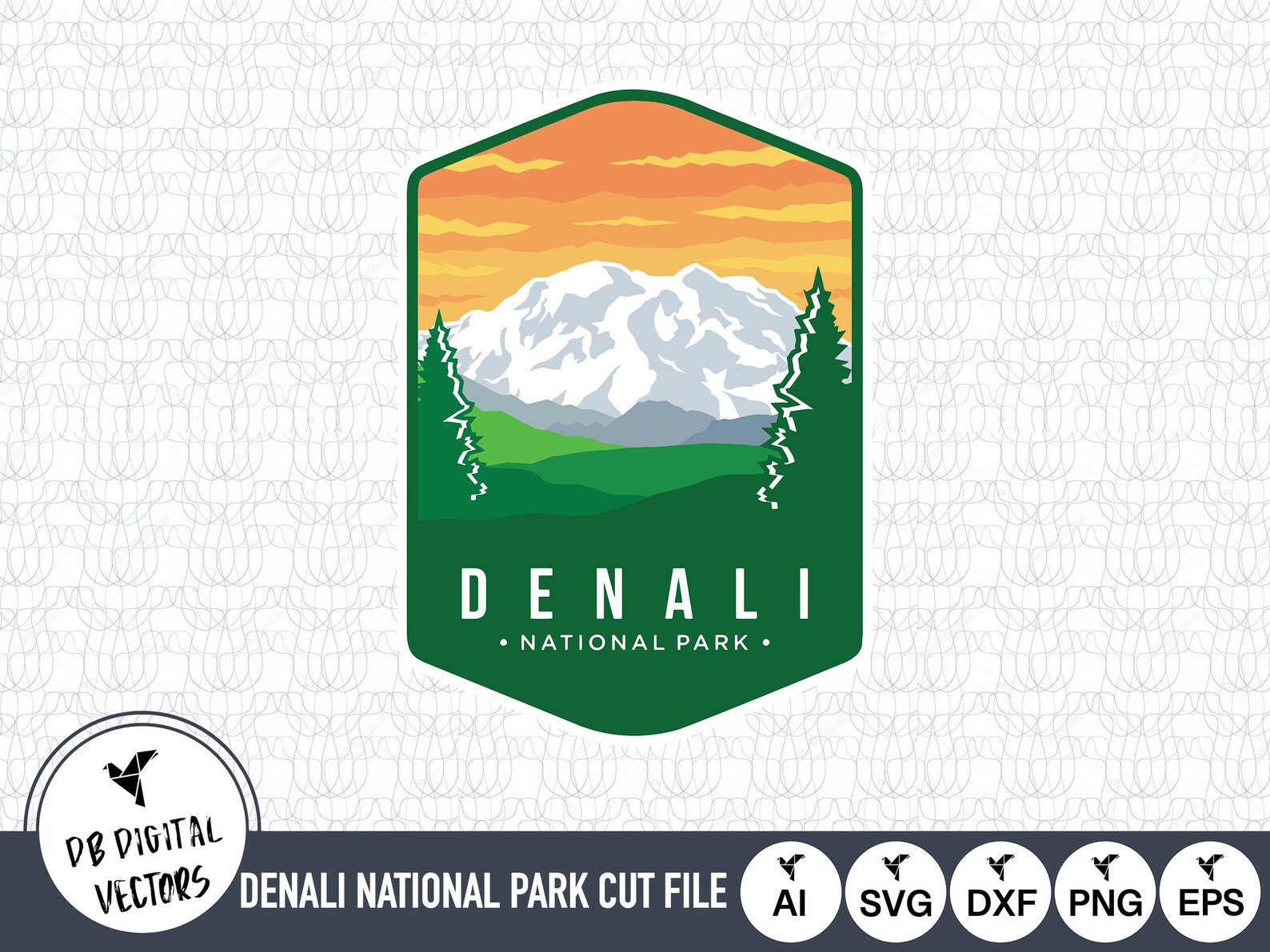 Denali National Park Outline SVG Files Denali National Park - Etsy