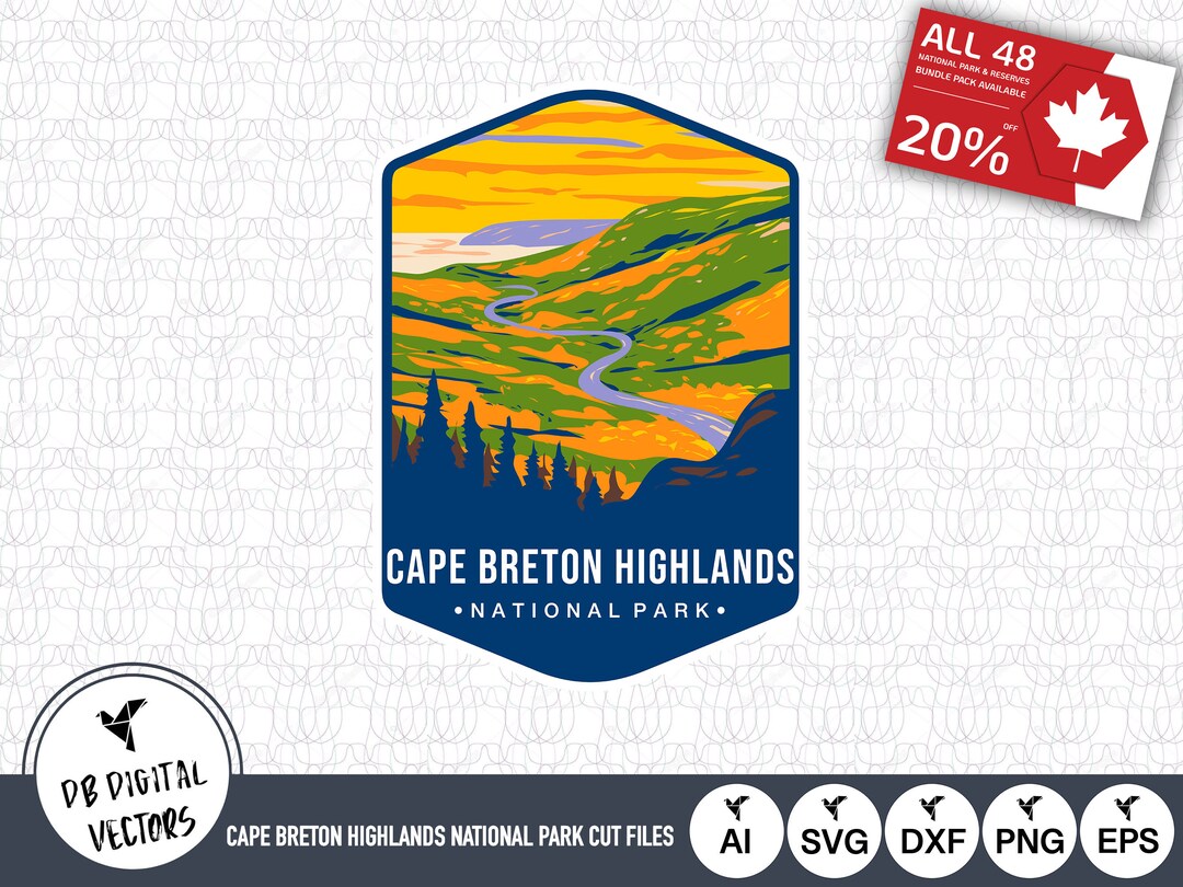 Cape Breton Highlands National Park Outline SVG Files | Cape Breton ...