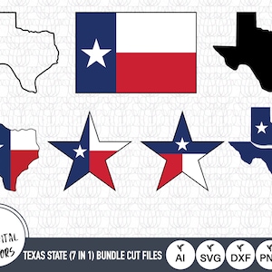 Texas State Bundle (7 in 1) Outline SVG Files | Texas Cut Files ...