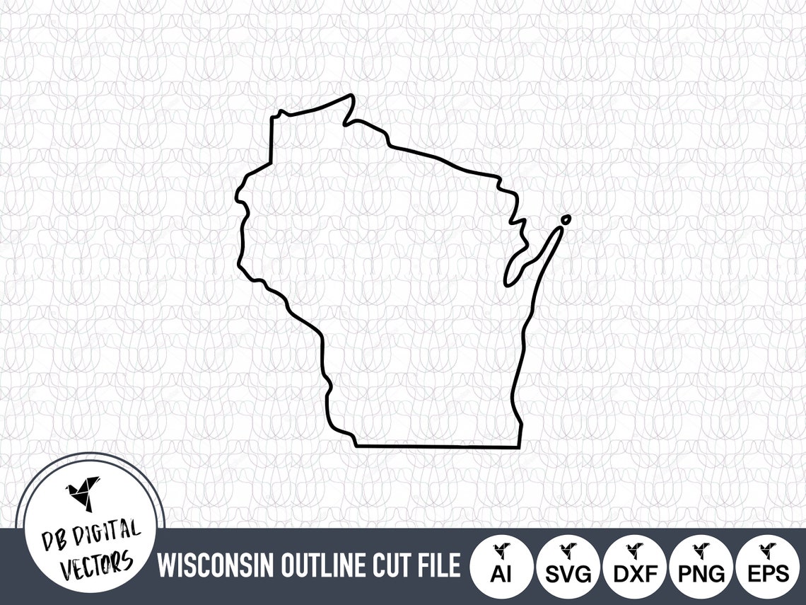 Wisconsin Outline SVG Files Wisconsin Cut Files United | Etsy