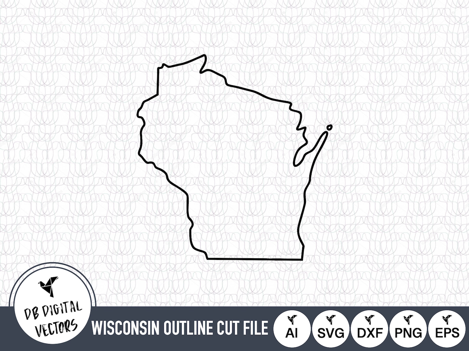 Wisconsin Outline SVG Files Wisconsin Cut Files United - Etsy