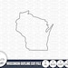 Wisconsin Outline SVG Files Wisconsin Cut Files United - Etsy