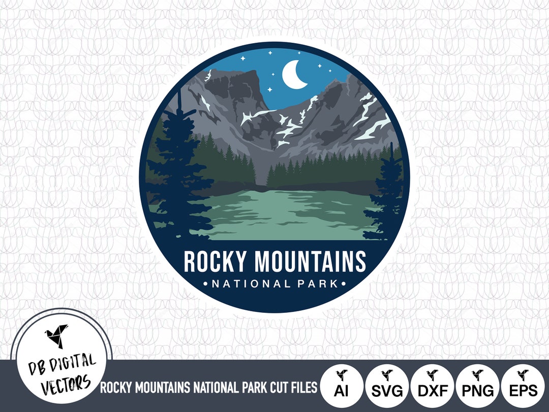 Rocky Mountains National Park Outline SVG Files | Rocky Mountains ...