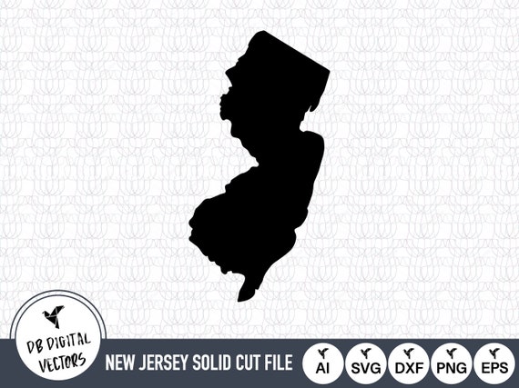 New Jersey Solid SVG Files New Jersey Cut Files United | Etsy
