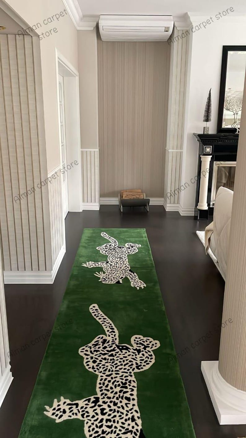 Leopard Print Runner Rug: Hand-tufted Wool, Contemporary Style - Etsy