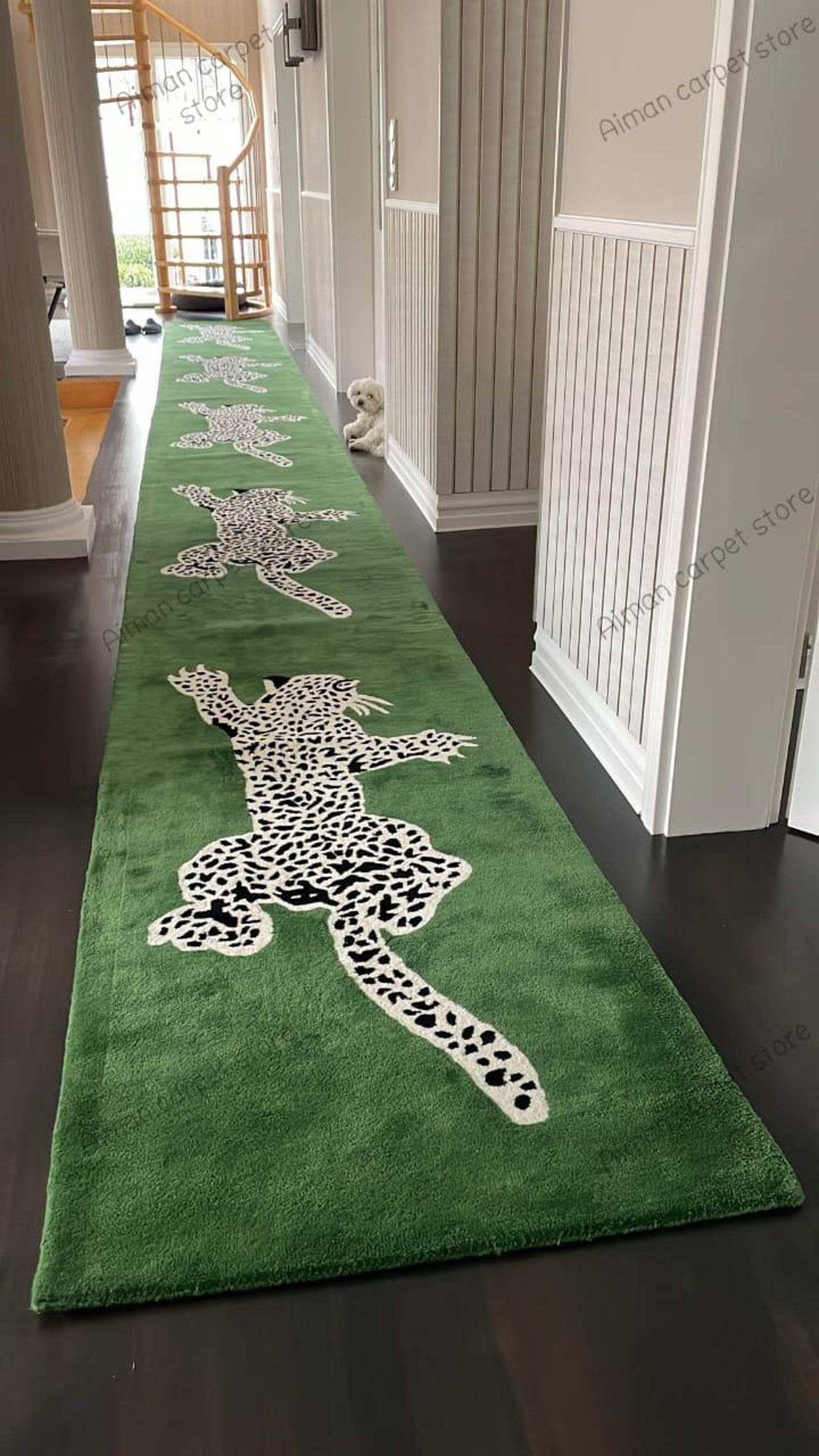 Climbing Leopard Runner Animal Print Hand Tufted Rug for Living Room ...