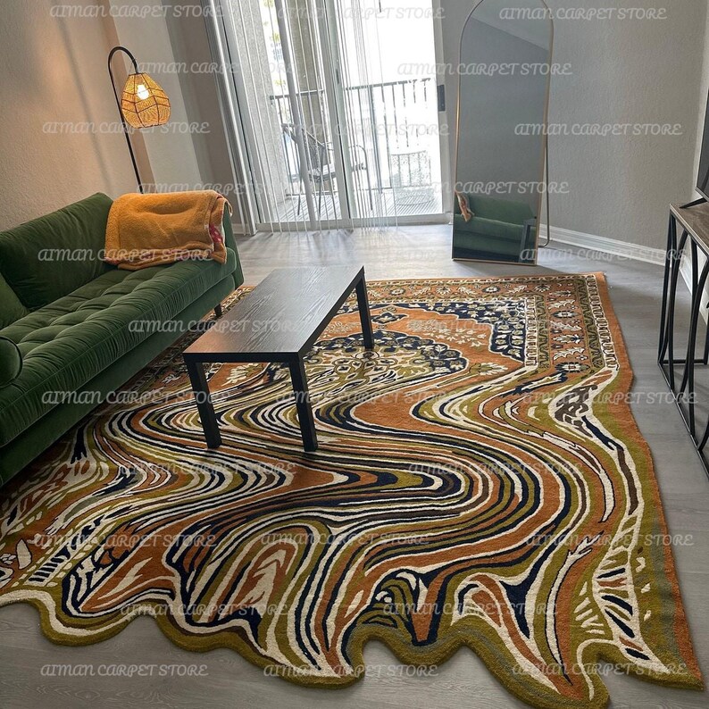 Melting Hand Tufted Melting Persian Beige Rug Design Tufted 100% Wool ...