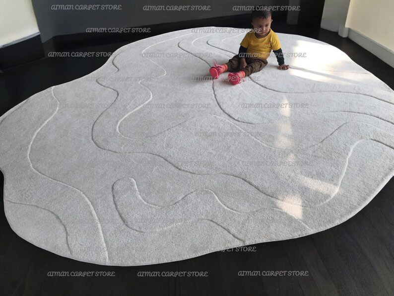 Irregular Shape 6x7 Rug Woolen Area Rug Rugs for Living Room Bedroom ...