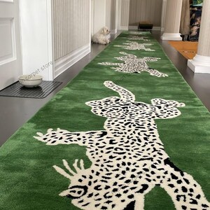 Climbing Leopard Print Runner Rug Hand-tufted Handmade Wool Area Rug ...