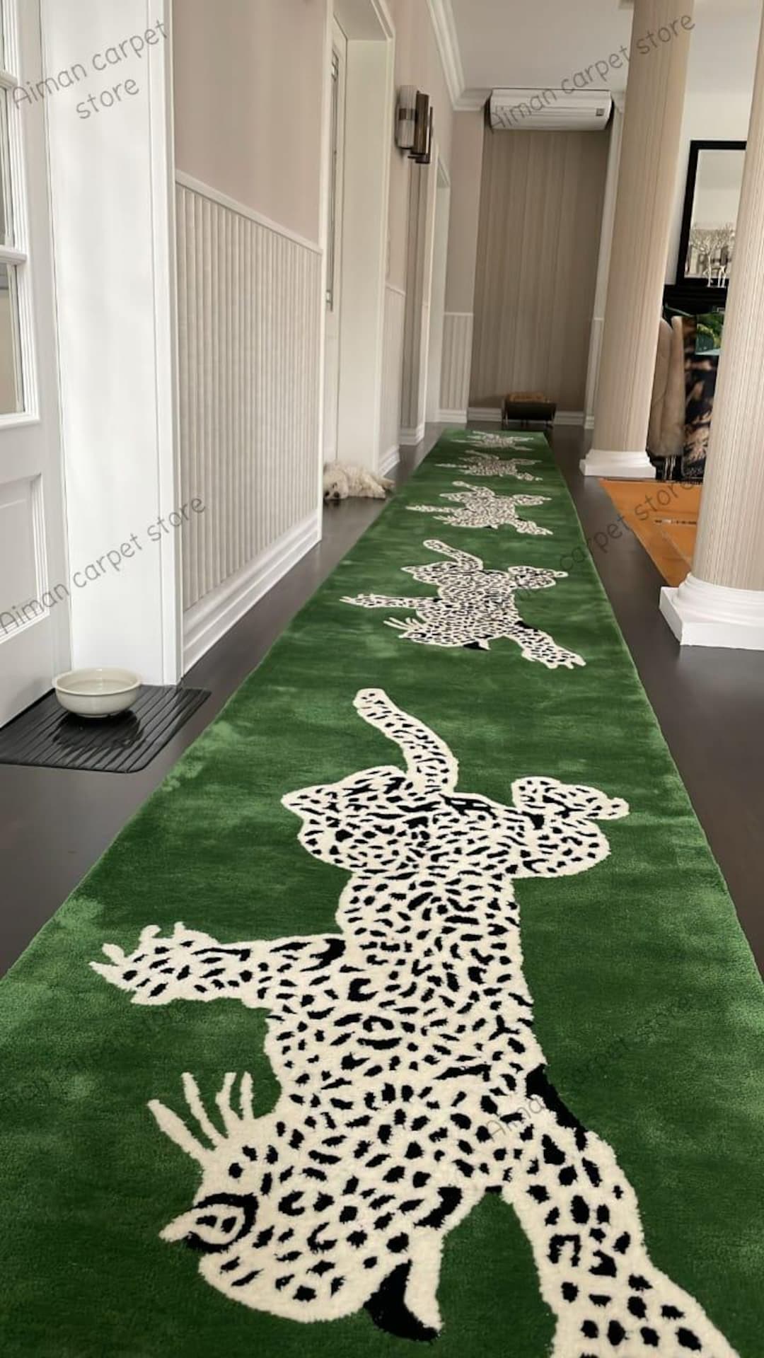 Leopard Print Runner Rug: Hand-tufted Wool, Contemporary Style - Etsy
