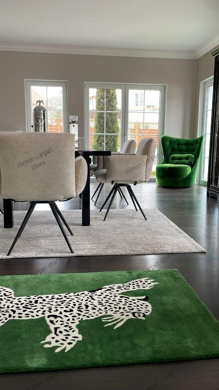 Leopard Print Runner Rug: Hand-tufted Wool, Contemporary Style - Etsy