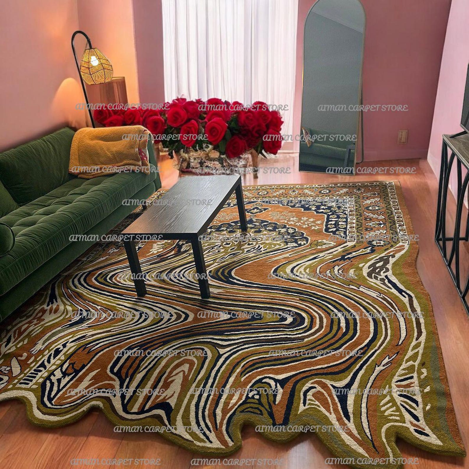 Melting Hand Tufted Melting Persian Beige Rug Design Tufted 100% Wool ...