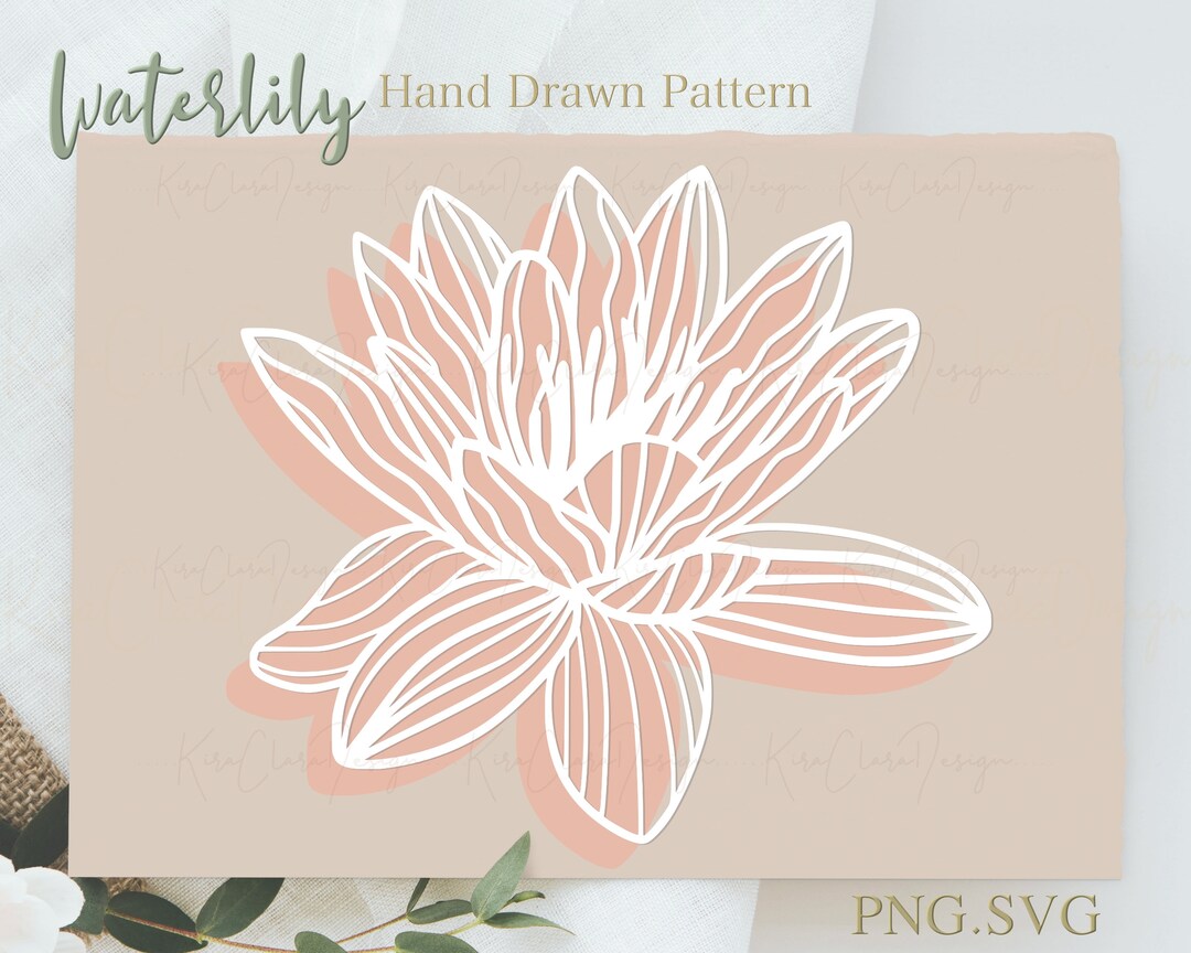 Water Lily Flower Clipart/floral SVG Layer/botanical Outline - Etsy
