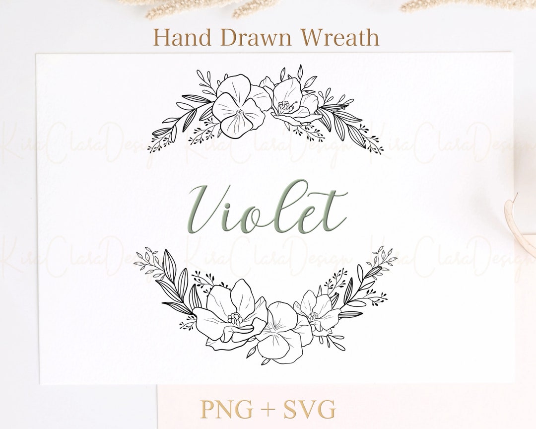 Violet Wreath Clipart/flower Wreath Svg/floral Wreath - Etsy