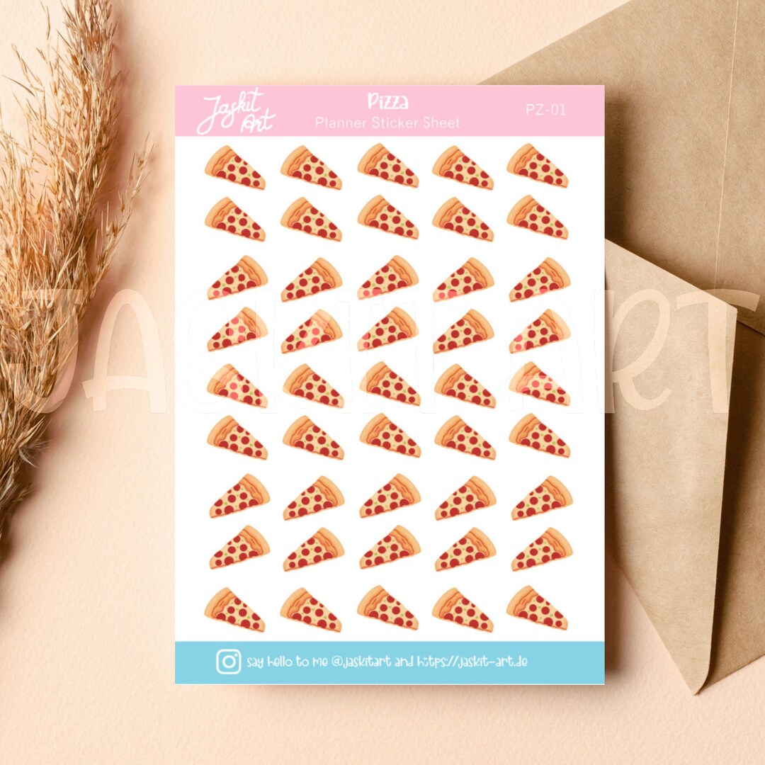 Pizza Planner Sticker Sheet | Slice of Pizza | Icon Sticker | Bullet ...