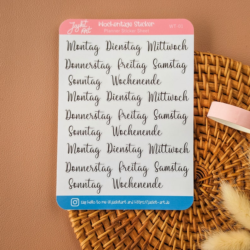 Days of the Week Sticker Sheet for Perfect Planning Sticker - Etsy