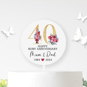 Ruby Anniversary Cake Topper, Ruby Anniversary Cake Decoration, Ruby ...