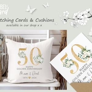 Golden Anniversary Cake Topper, Golden Wedding Anniversary Cake ...