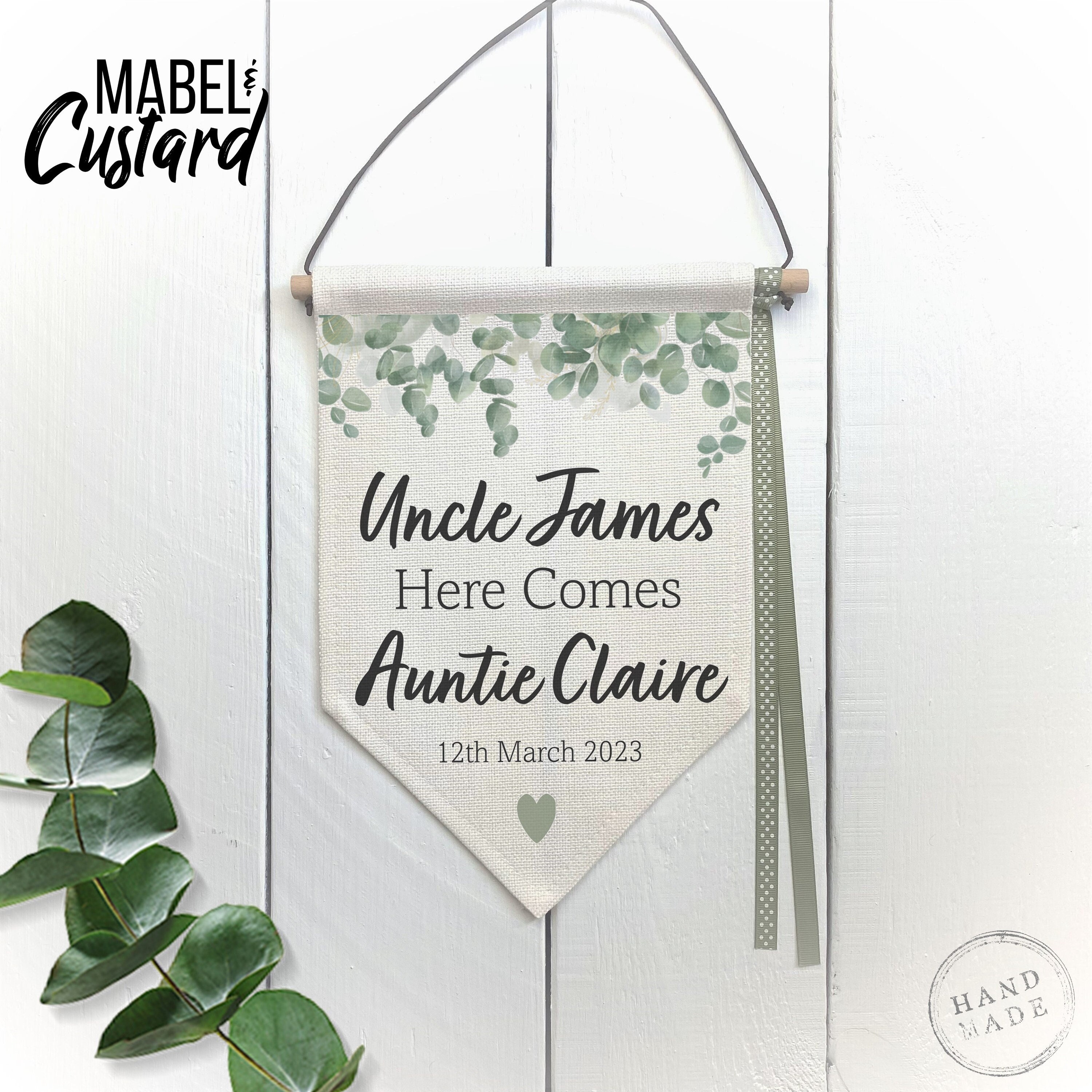 Here Comes Auntie Wedding Flag | Uncle Wedding Sign | Wedding Flag ...