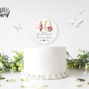 Ruby Anniversary Cake Topper, Ruby Anniversary Cake Decoration, Ruby ...